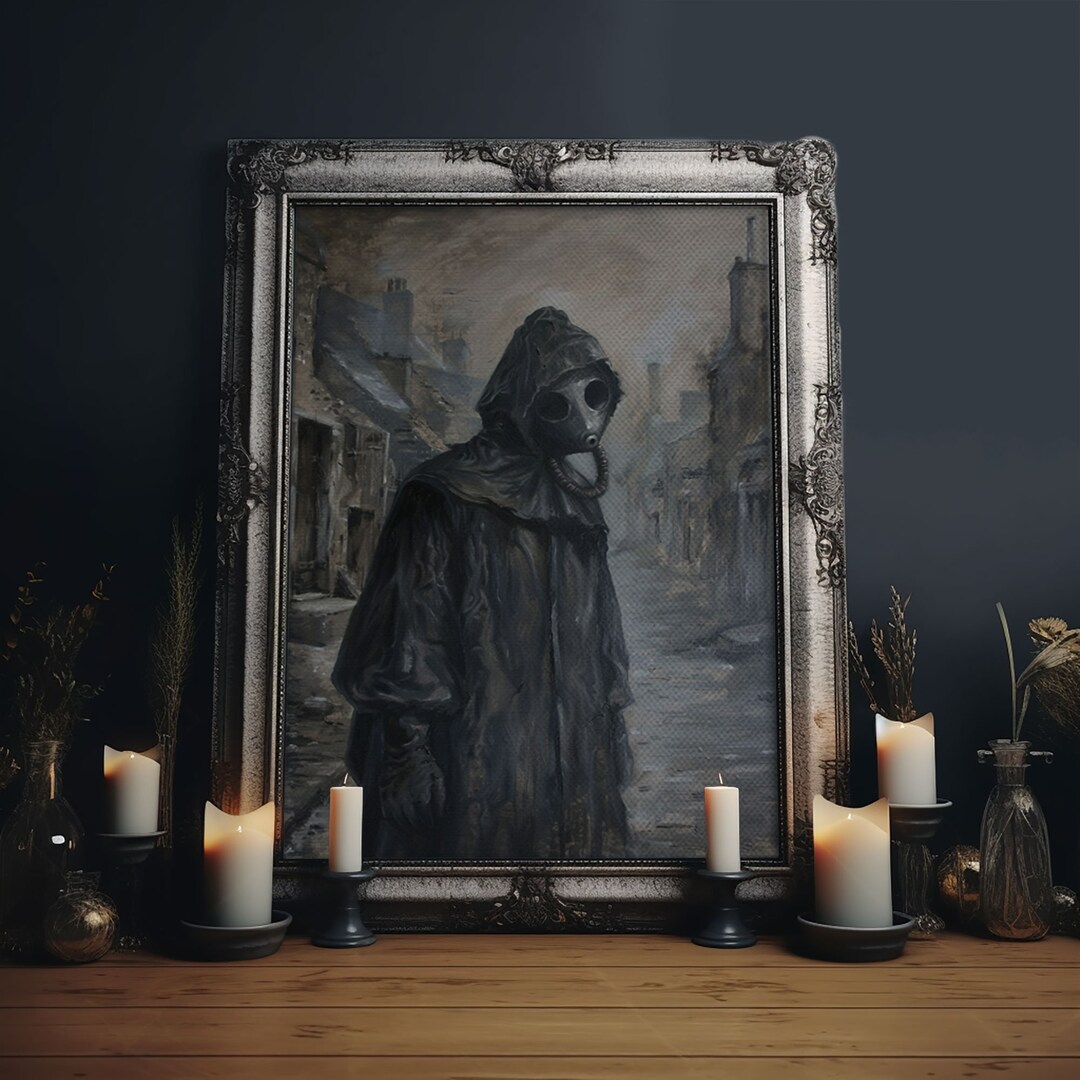 Plague Doctor in Abandoned Town | Halloween Wall Art | Spooky Home ...