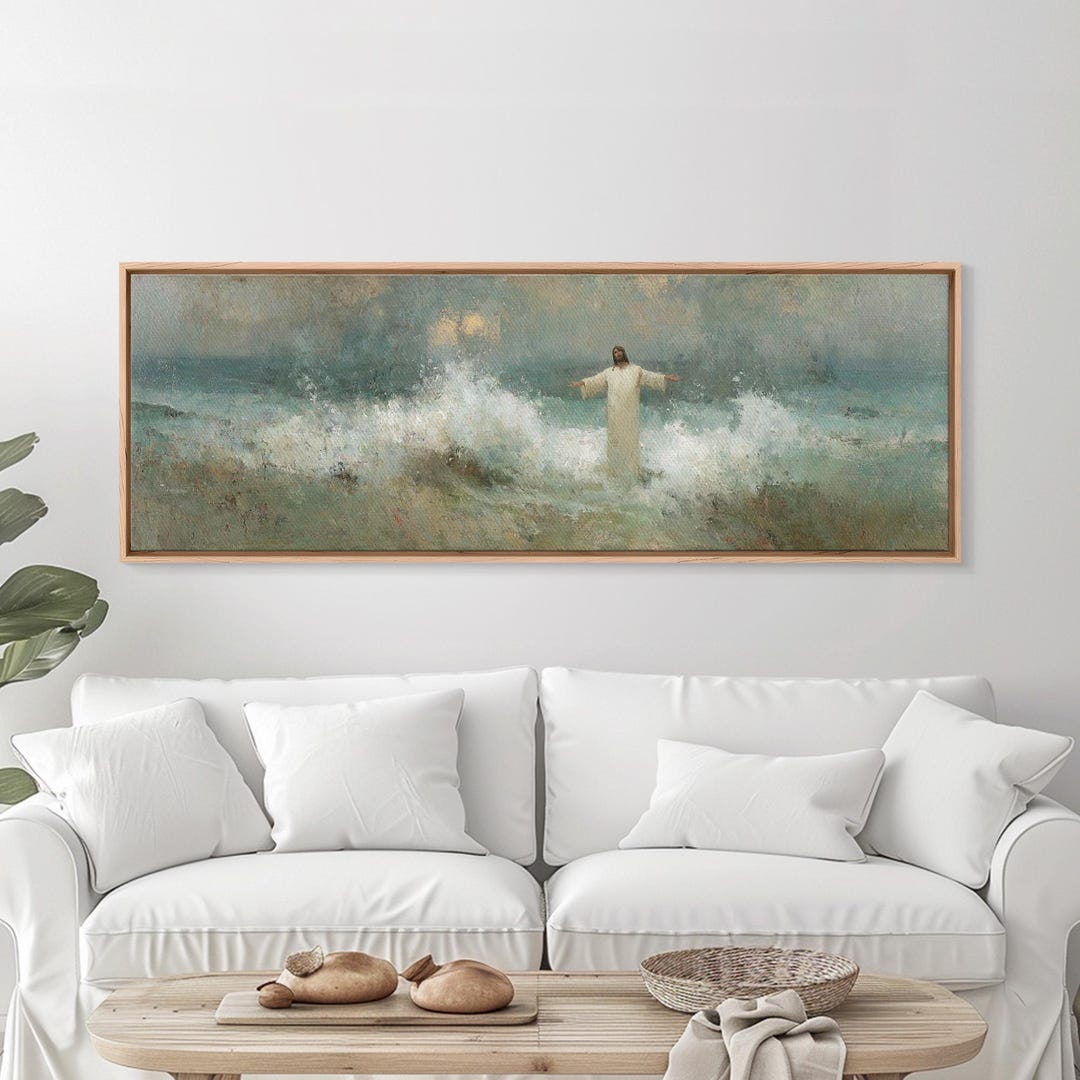 Heavenly Rising, Framed Canvas Print, Panoramic Painting, Christian Art ...