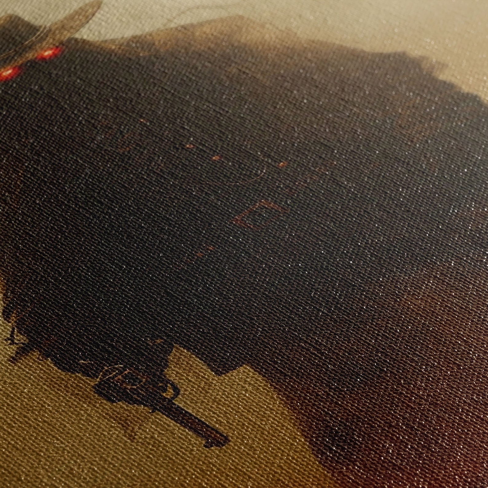 Mysterious Cowboy With Glowing Red Eyes in Desert Halloween Wall Art ...