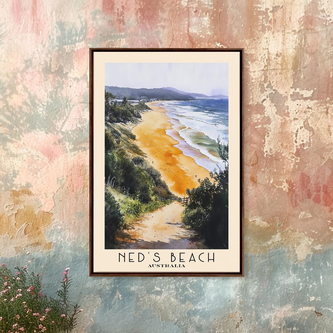 Ned's Beach, Australia Watercolor Print, Vacation Gift, Australia Wall ...