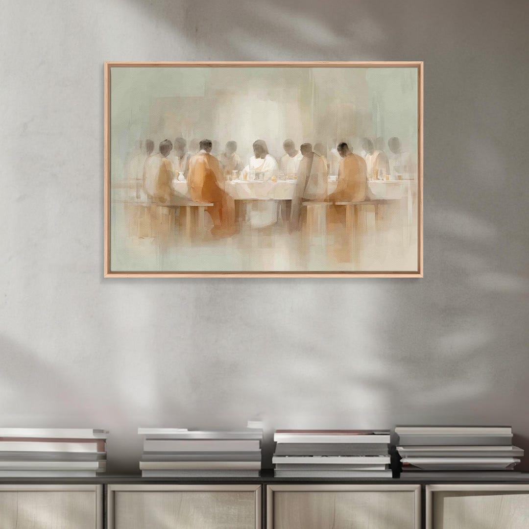 Holy Supper Light - Framed Canvas Print - Minimalist Christian Art ...