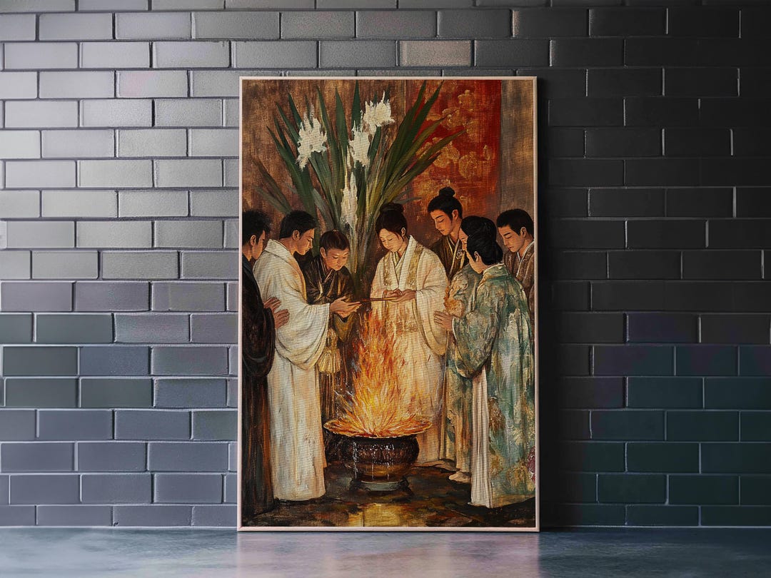 Kindling the New Fire at the Easter Vigil Framed Canvas Print - Radiant ...