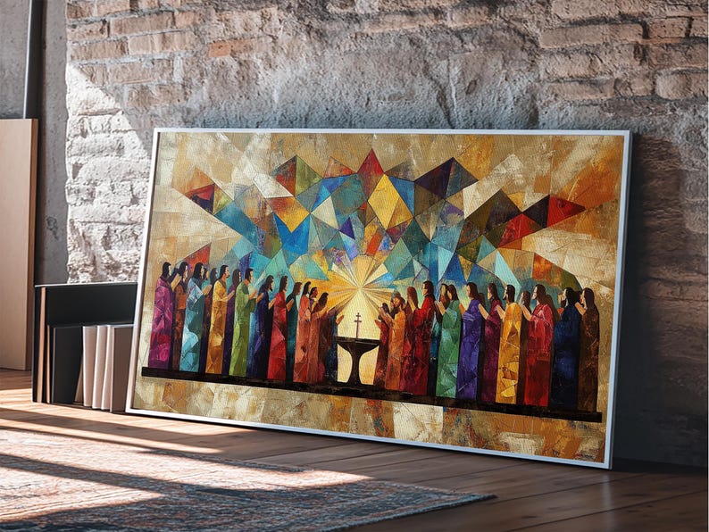 Chrism Mass Blessing of the Holy Oils Geometric Church Scene Framed ...