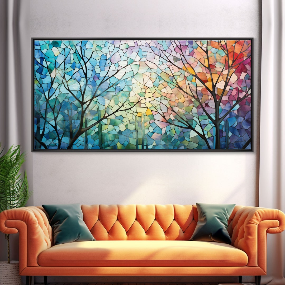 Vibrant Art, Mosaic Wall Art, Nature Art Print, Abstract Wall Art, Wall ...