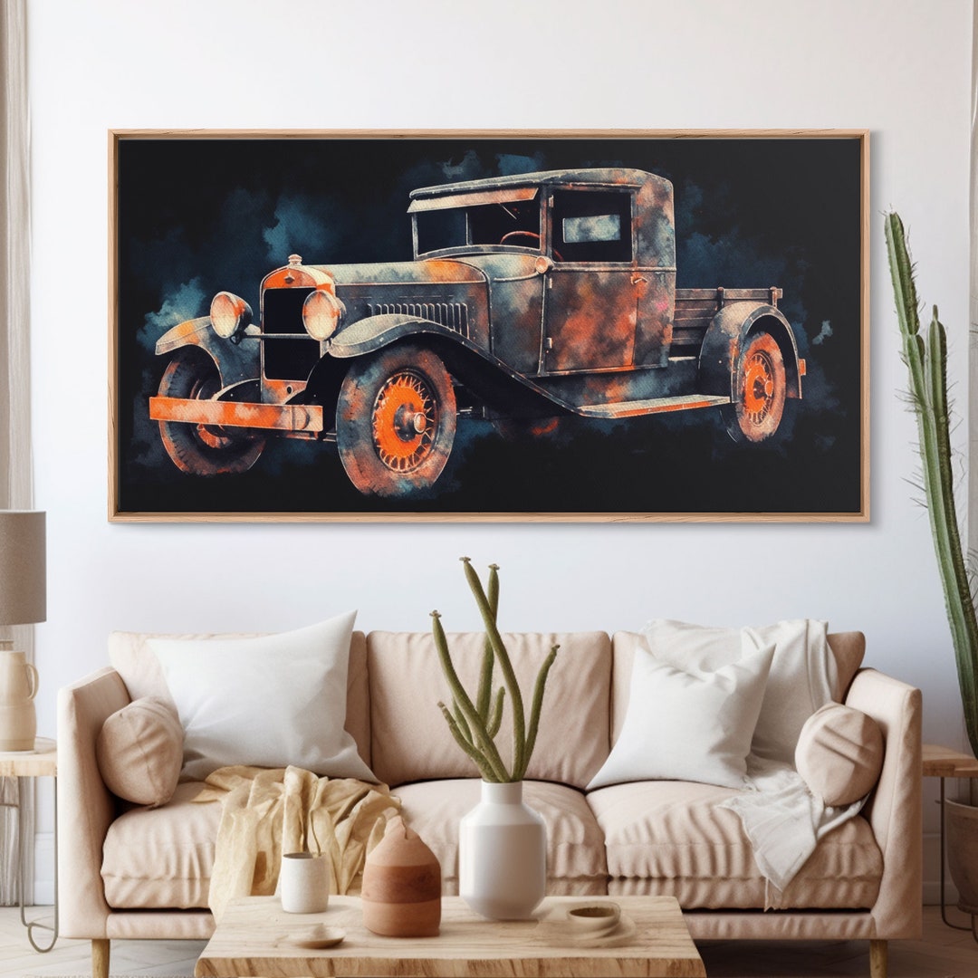 Watercolor Vintage Car Wall Decor, Watercolor Wall Art, 1920's Wall ...