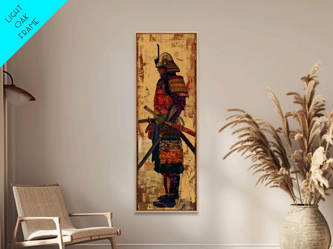 Samurai Warrior Art: Japanese Armor Ukiyo-e Framed Canvas Print - Etsy