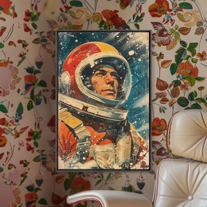 Retro Soviet Propaganda Space Age Poster Art, Framed and Printed Canvas ...