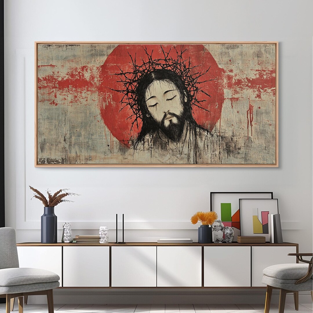 The Crowning With Thorns Passion of Christ Nihonga Style Framed Canvas ...