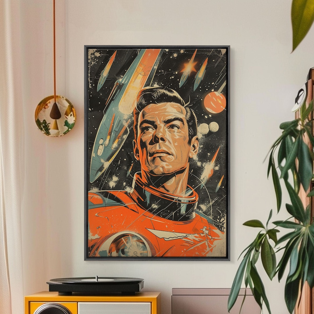 1960s Style Astronaut Comic Book Pop Art, Retro Futuristic Space Art ...