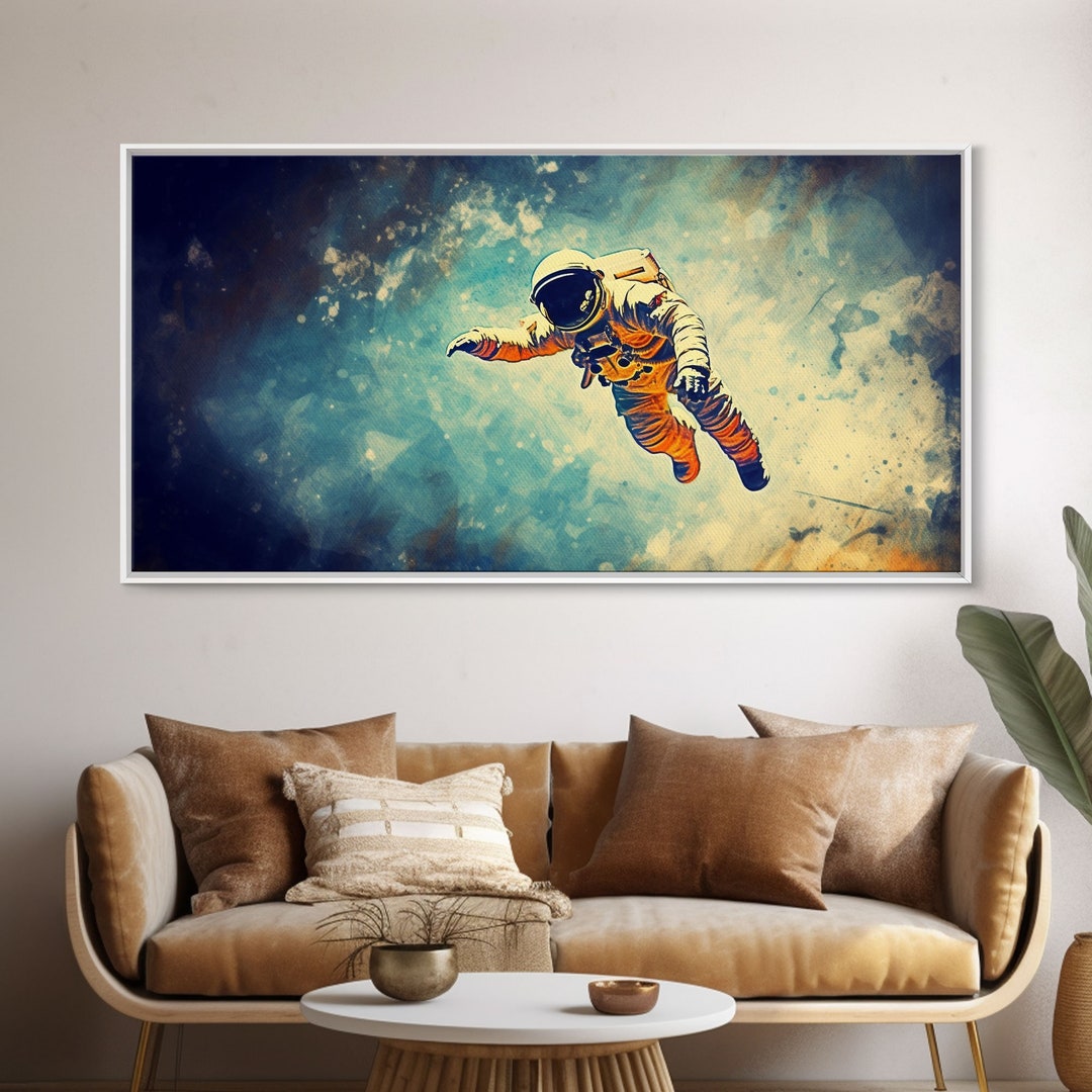 Astronaut in Space Wall Decor, Galaxy Wall Art, Outer Space Wall Art ...