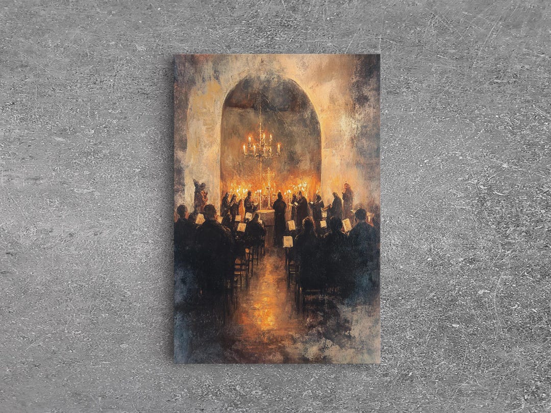 Advent Lessons and Carols Worship Scene Framed Canvas Print ...