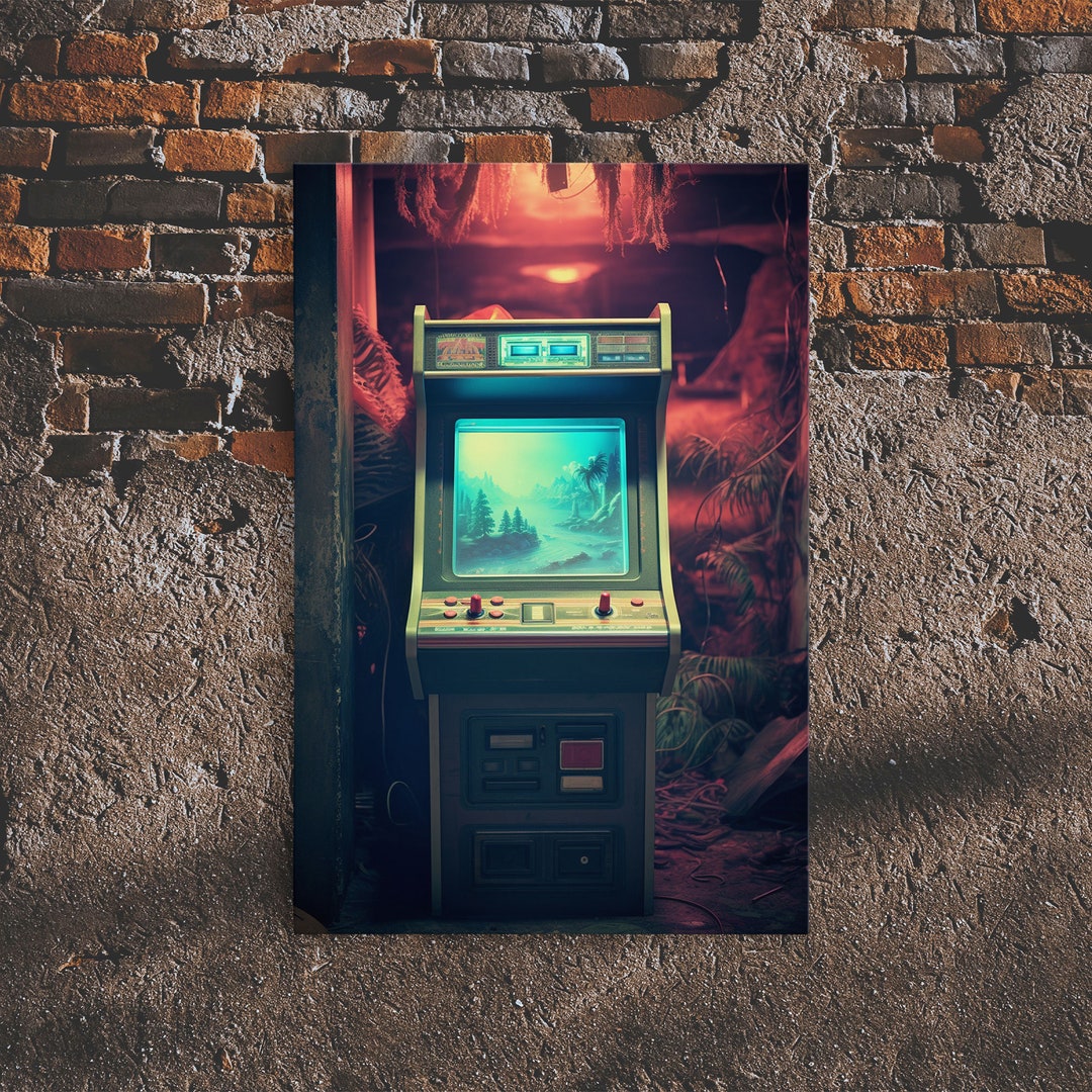 Retro Arcade Machine Canvas Print: Game Room Wall Art - Etsy