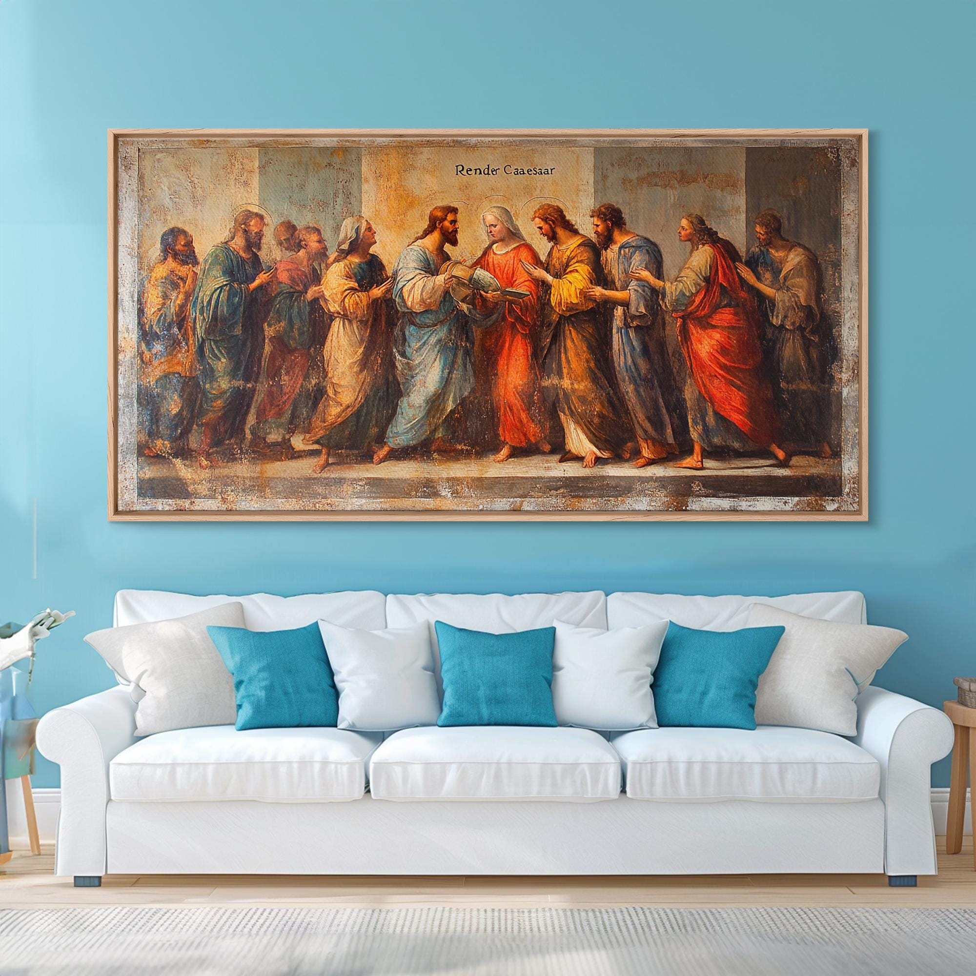 The Tribute Money Render Unto Caesar Renaissance Style Framed Canvas ...