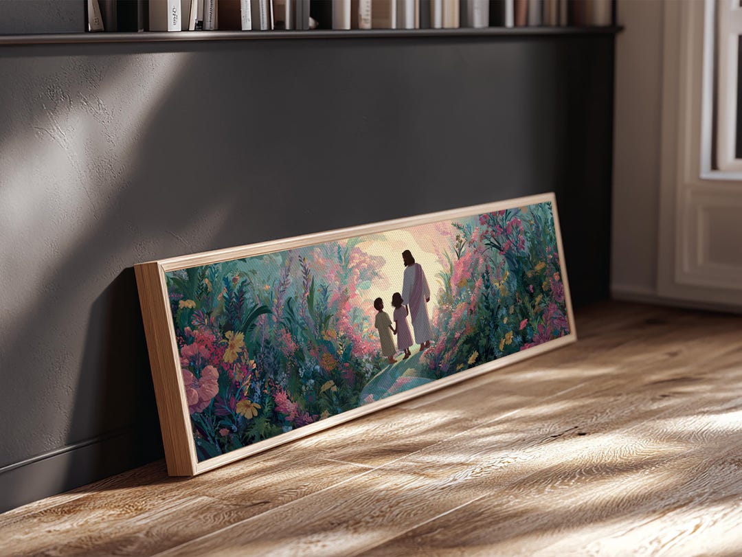 Garden of Promise - Framed Canvas Print - Panoramic Art - Christian ...