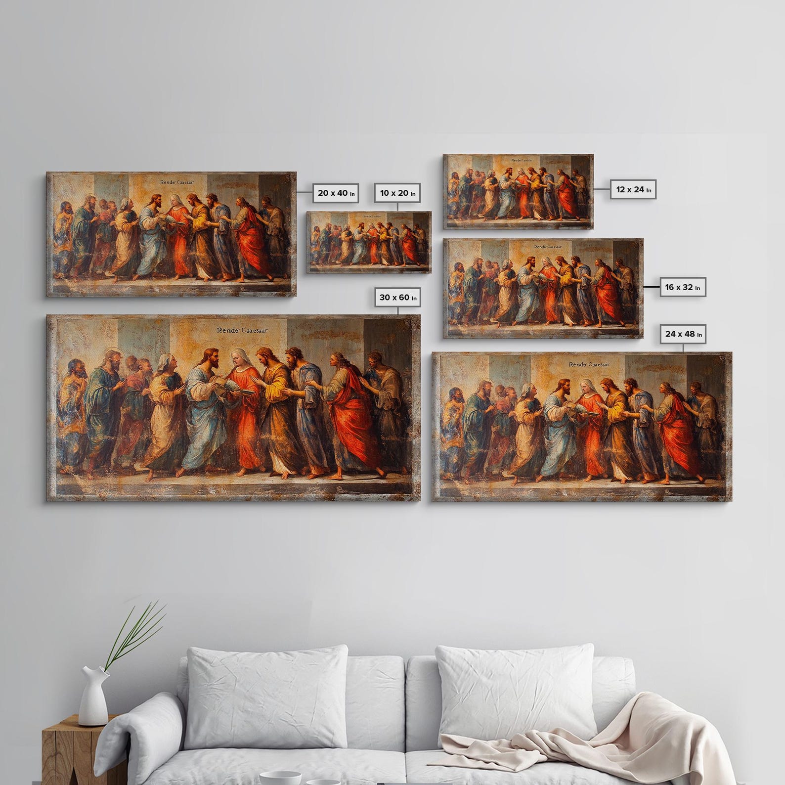 The Tribute Money Render Unto Caesar Renaissance Style Framed Canvas ...
