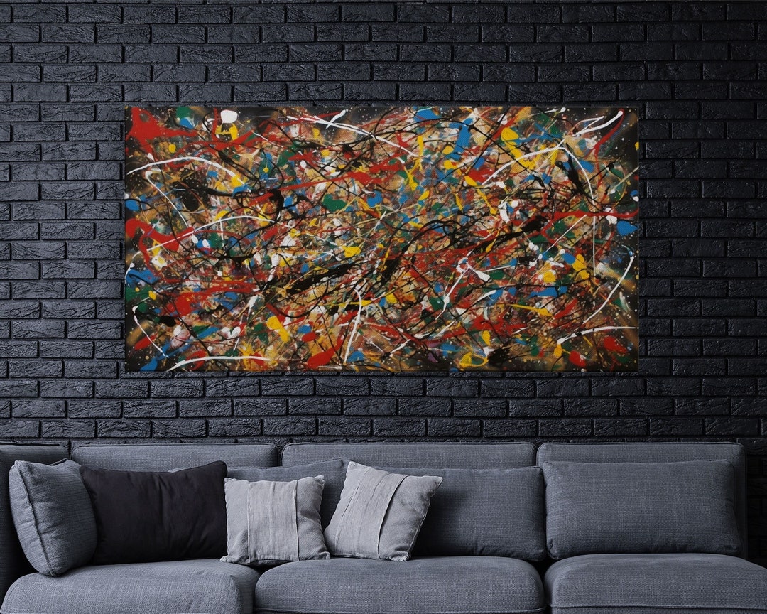 Jackson Pollock Style Canvas Print Jackson Pollock Style Abstract ...