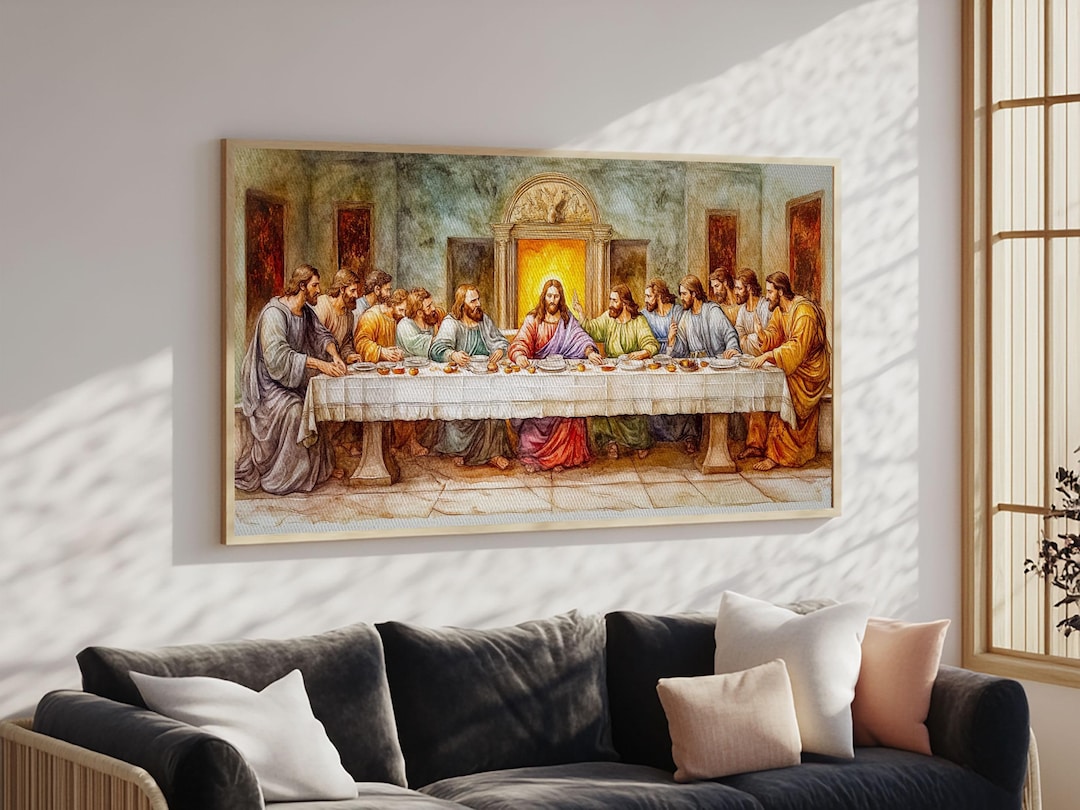 The Last Supper Canvas Print: Reimagined Christian Wall Art - Etsy