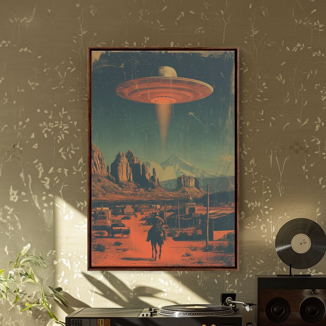 Scifi Retro Cowboy Poster Art, Space Propaganda Poster, Art Deco ...