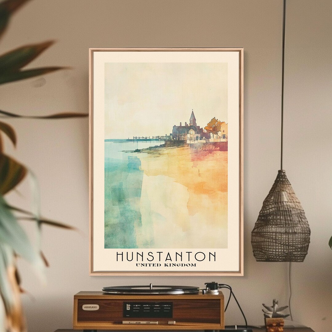 Hunstanton, United Kingdom Watercolor Print, Vacation Gift, United ...