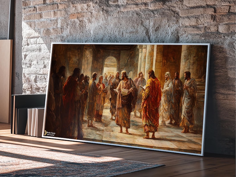 The Tribute Money Render Unto Caesar Romanticism Framed Canvas Print ...