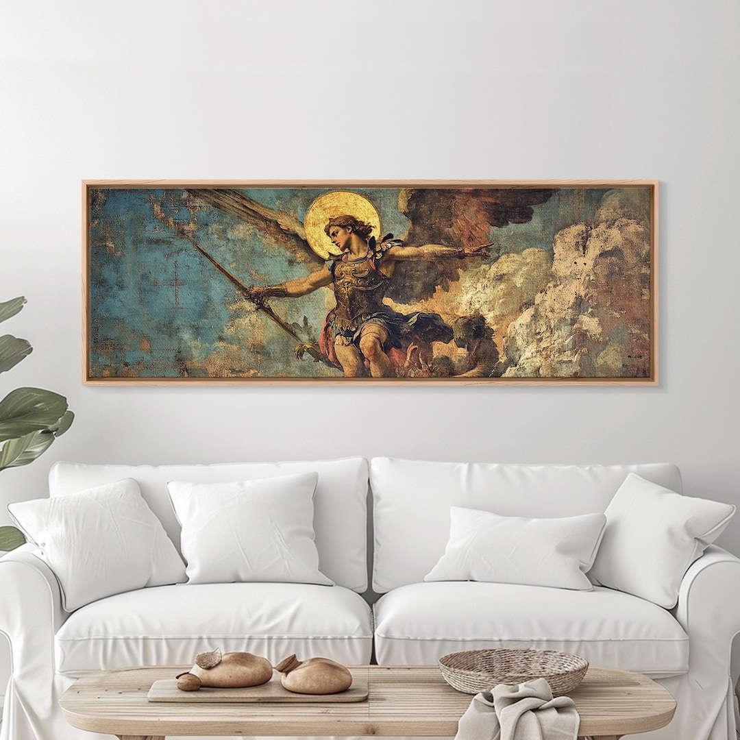 Saint Michael Defeating the Dragon Framed Christian Art Print ...