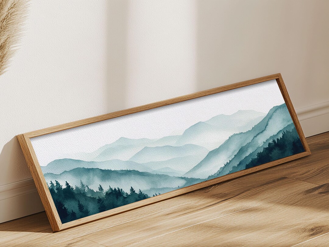 Indigo and Emerald Green Blue Ridge Mountains, Framed Canvas Print ...