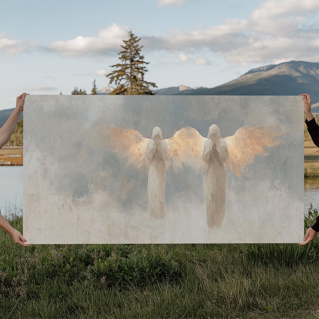 Wings of Mercy - Framed Canvas Print - Christian Art Canvas - Abstract ...