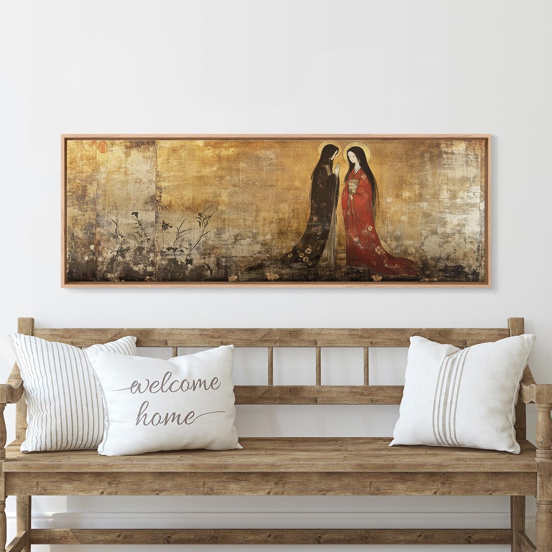 The Visitation Feast of Mary and Elizabeth Framed Canvas Print ...