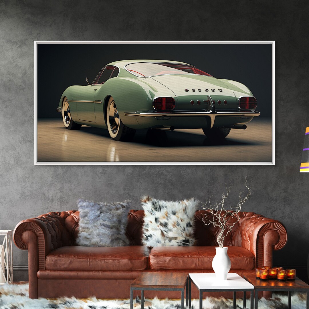 Classic Car Canvas Art: Panoramic Automotive Landscape Print - Etsy