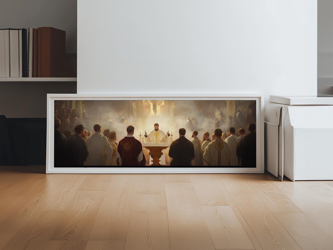 Chrism Mass Blessing of Holy Oils Ceremony Framed Canvas Print ...