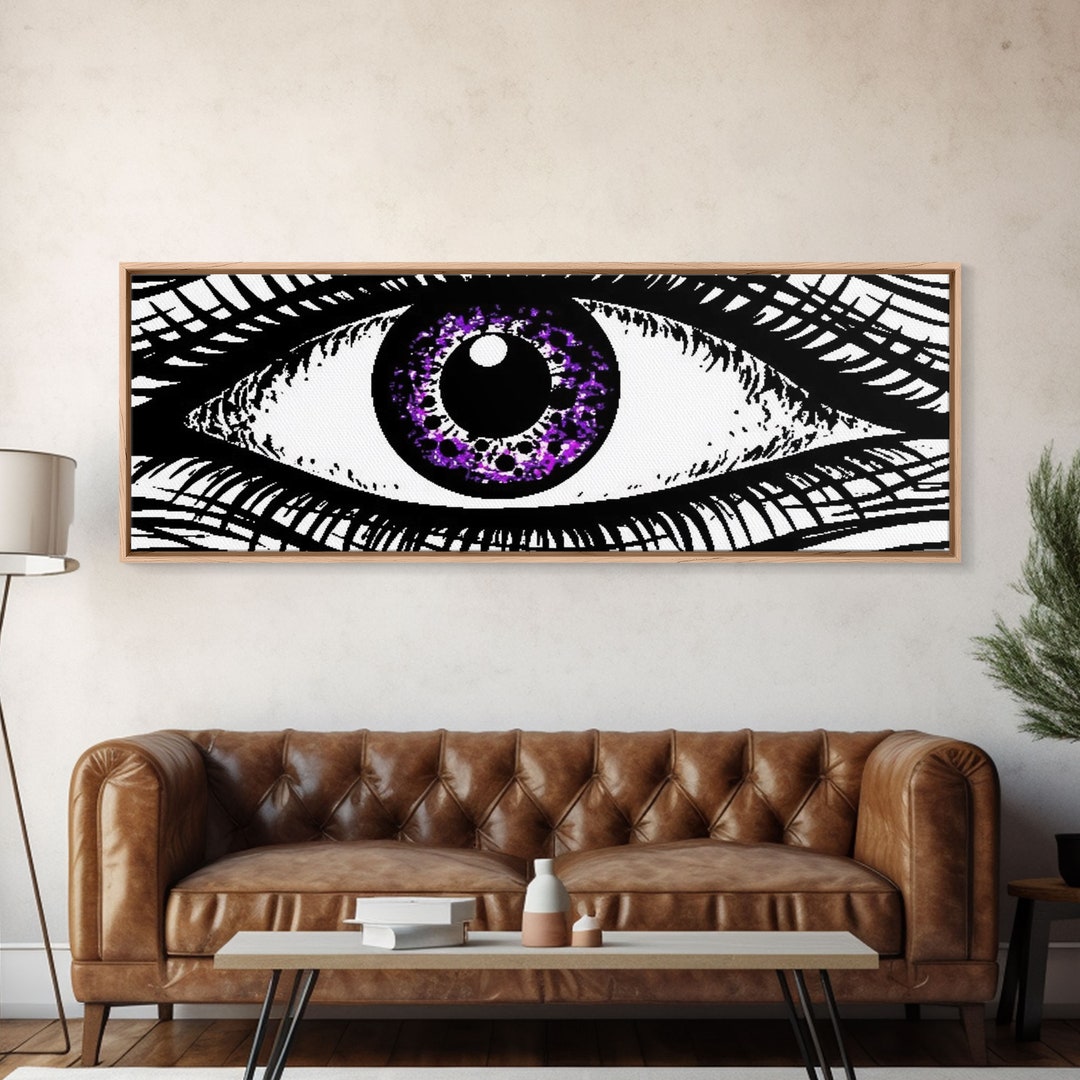 Big Eye Art, Line Art Print, Canvas Print, Eye Canvas Art, Eye Art ...