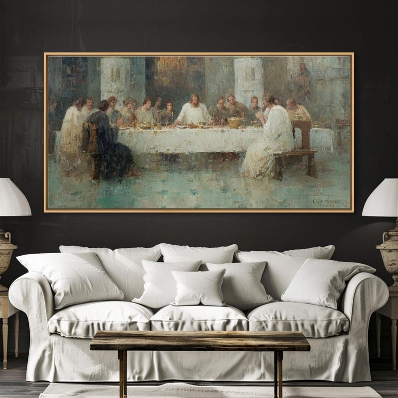 Church Gathering Painting - Etsy