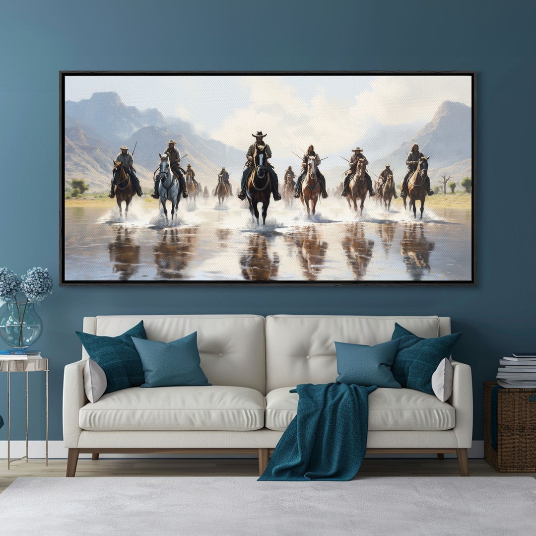 Cowboy Canvas Print: Western Horse Wall Art, Ranch Decor - Etsy