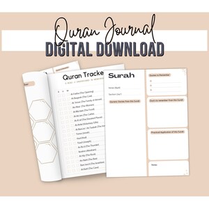 Quran Journal Surah Study & Reflection Muslim Planner Quran Tracking ...