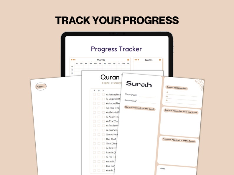 Quran Journal Surah Study & Reflection Muslim Planner Quran Tracking ...