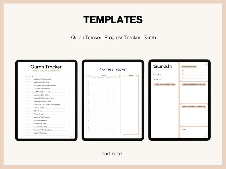 Quran Journal Surah Study & Reflection Muslim Planner Quran Tracking ...