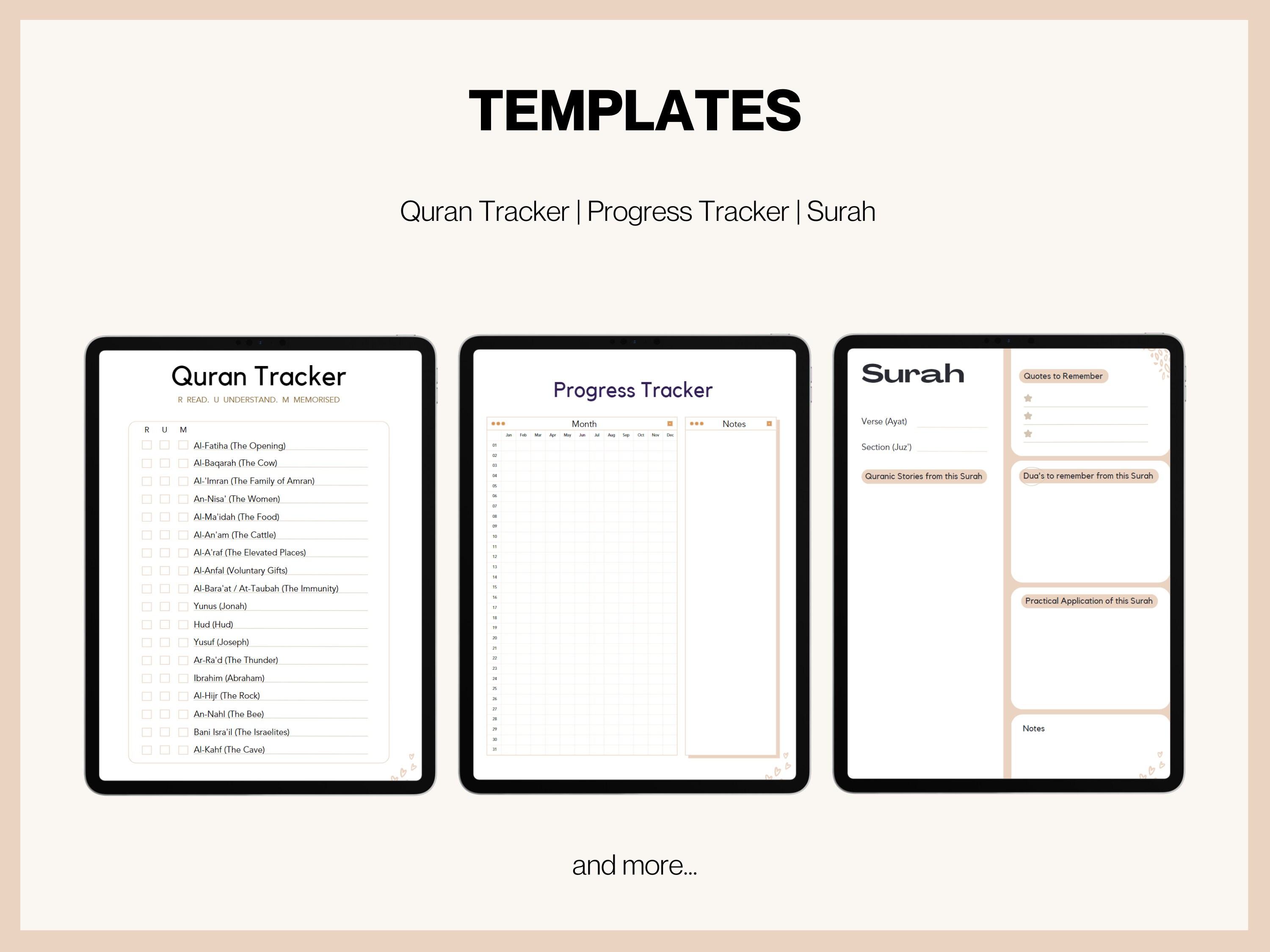 Quran Journal Surah Study & Reflection Muslim Planner Quran Tracking ...