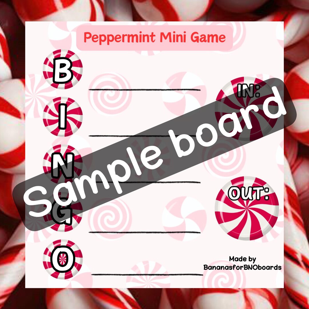 New Peppermint Mini Game BINGO - Etsy