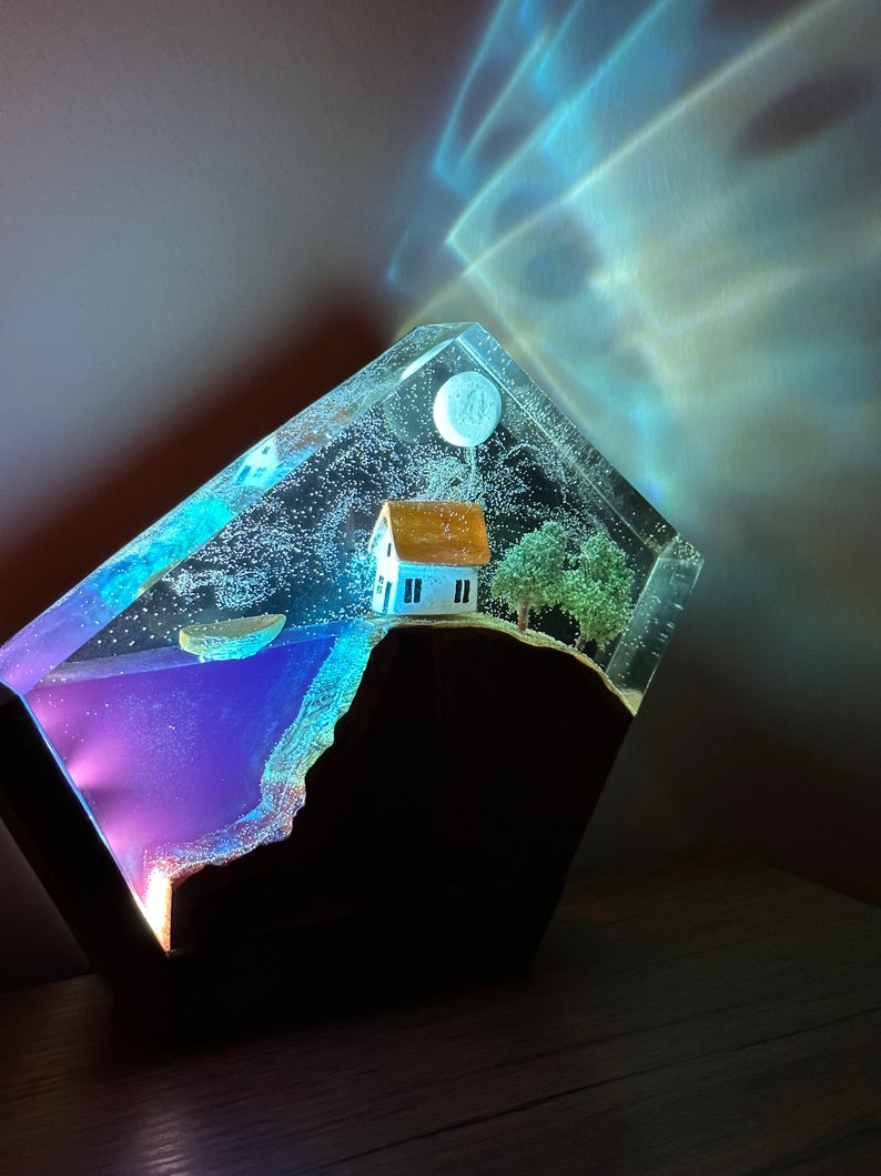 A Winter's Tale,epoxy Resin Lamp,resin Art Lamp,home Decor Gift,gifts ...