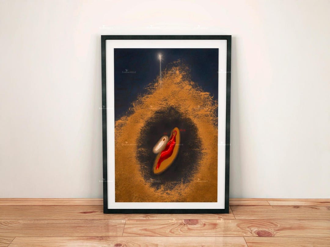 Nativity of Jesus Christ Modern Icon: Christian Wall Art (digital Print ...