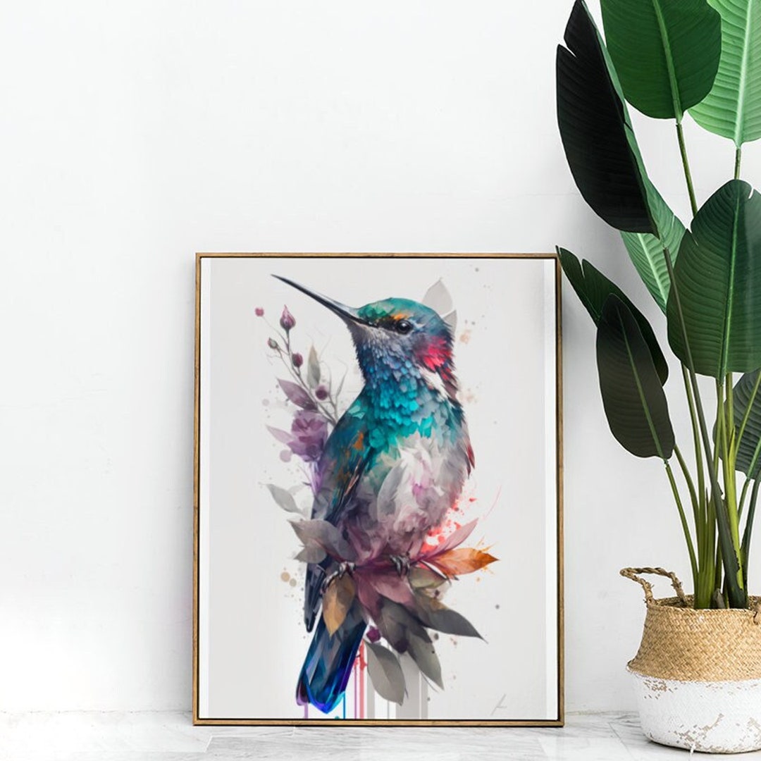 Hummingbird Watercolor | Digital Download | Abstract | Active - Etsy