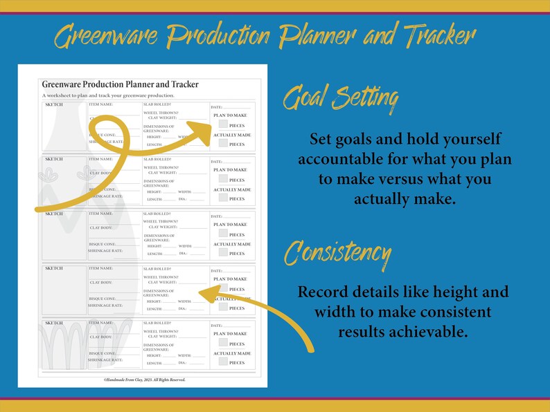 Pottery Production Planner: Greenware Tracker (digital Download) - Etsy