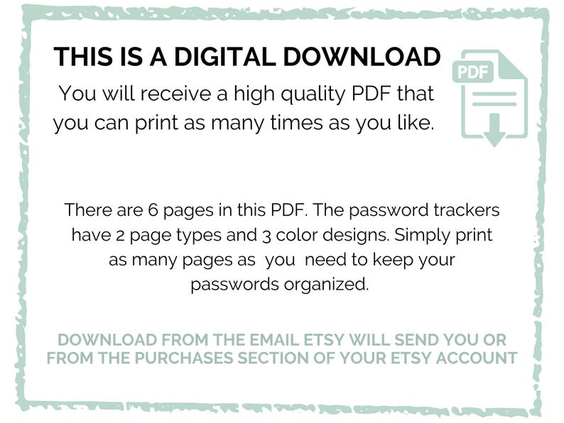 Password Tracker, Password Tracker Sheets, Password Organizer, Password ...