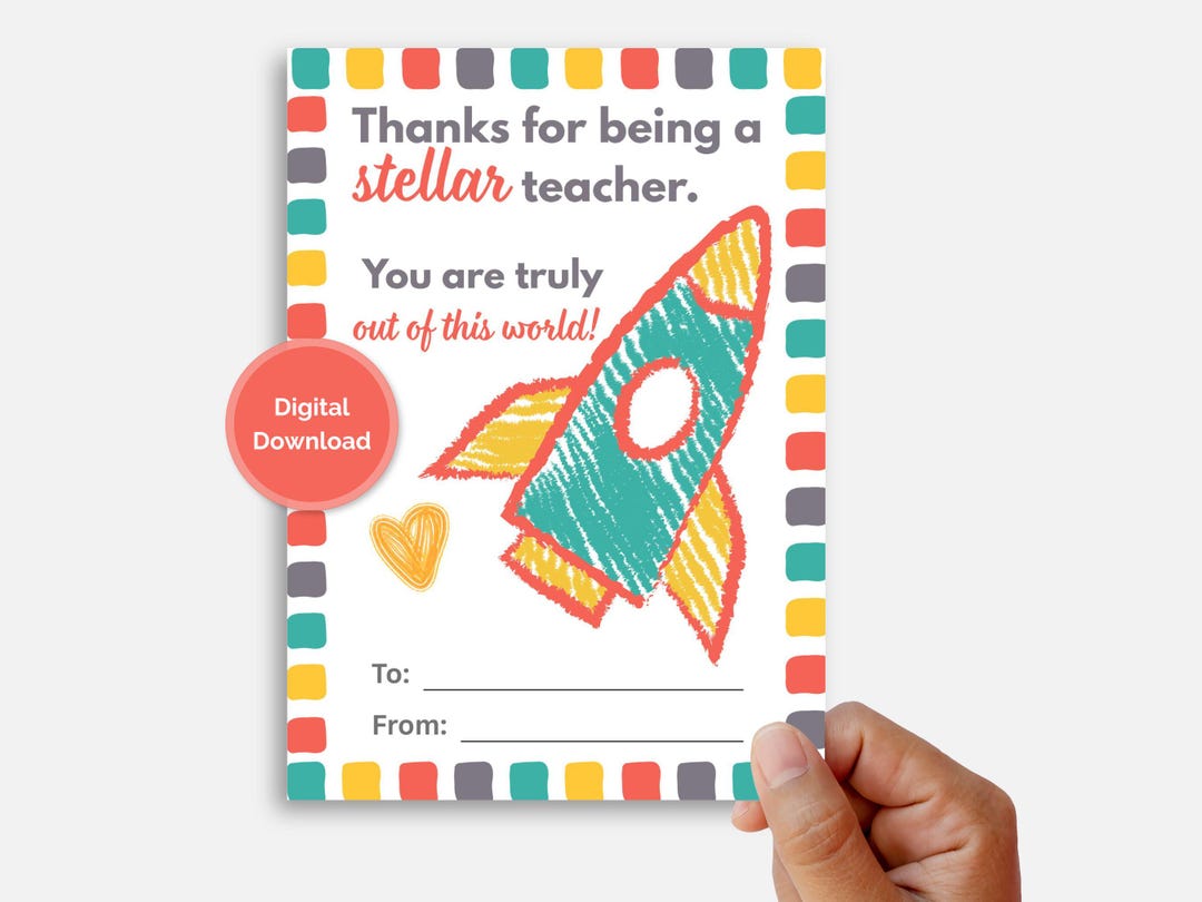 Printable Teacher Appreciation Card: Thank You Cards for End of Year ...