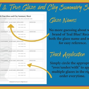 Glaze Planner and Tracker / Pottery Log / Pottery Journal / Test Tile ...