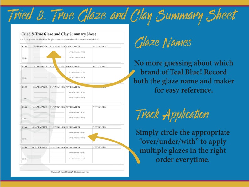 Glaze Planner and Tracker / Pottery Log / Pottery Journal / Test Tile ...