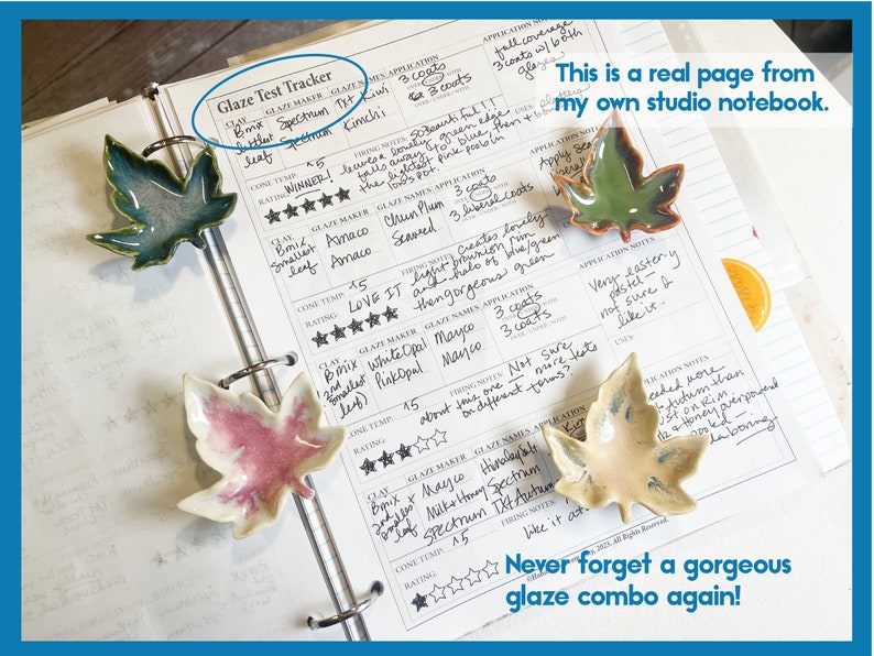 Glaze Test Tile Tracker: Pottery Log (digital Download) - Etsy