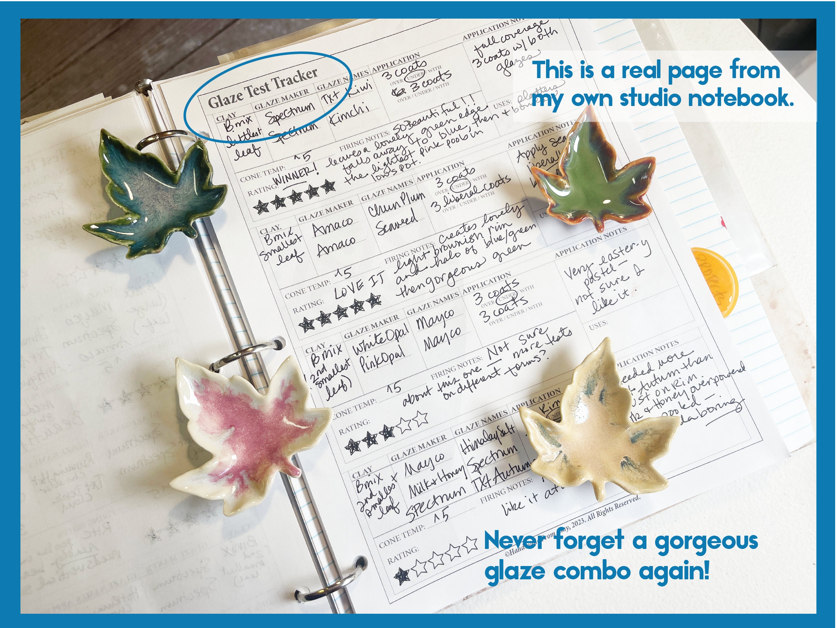 Glaze Test Tile Tracker: Pottery Log (digital Download) - Etsy