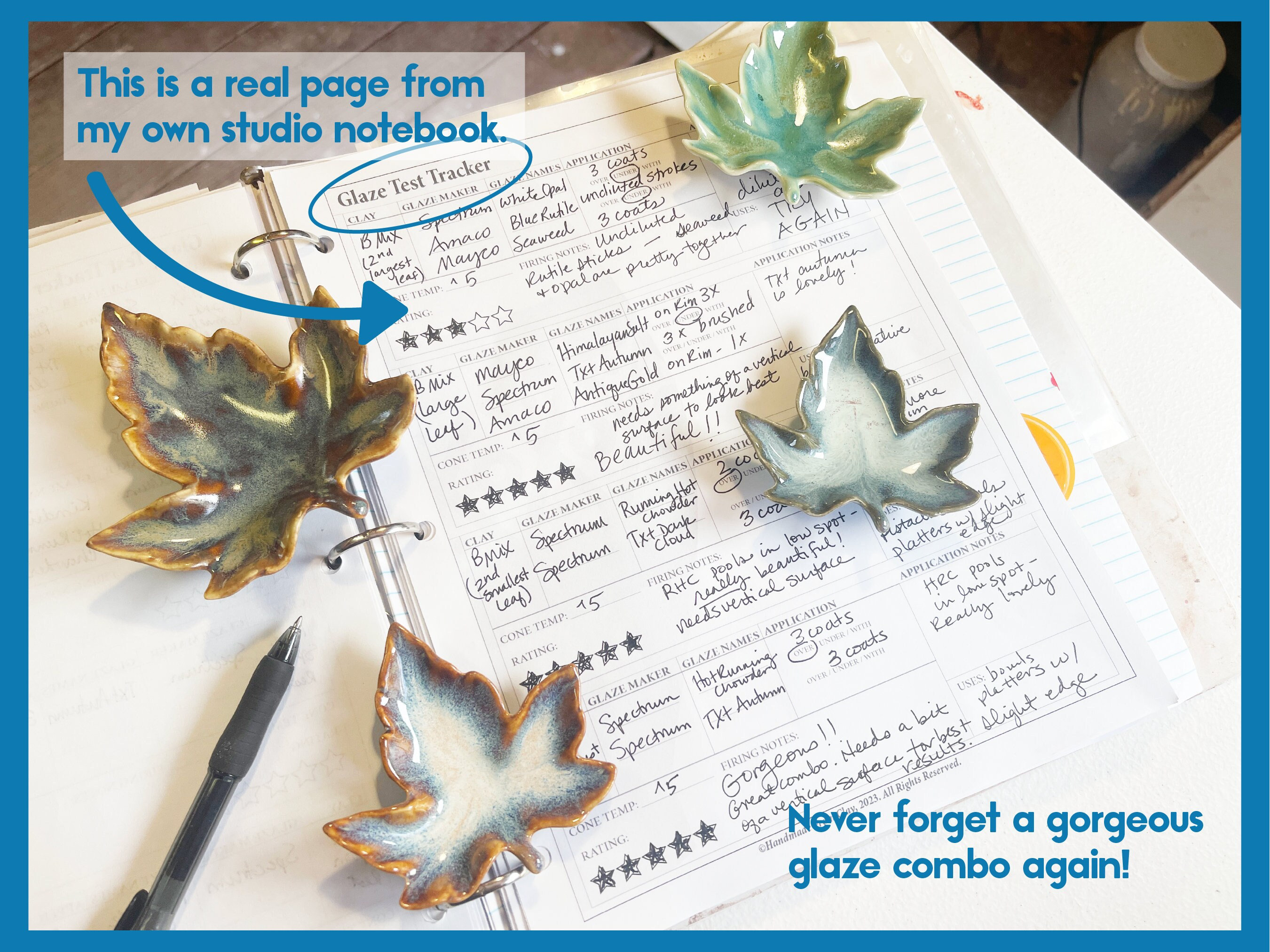 Glaze Test Tile Tracker: Pottery Log (digital Download) - Etsy