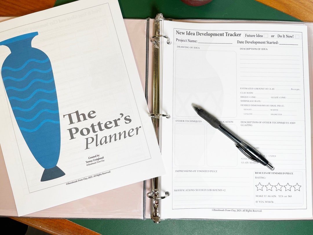 BUNDLE Pottery Lover's Journal and Tracker / Pottery Planning Log ...